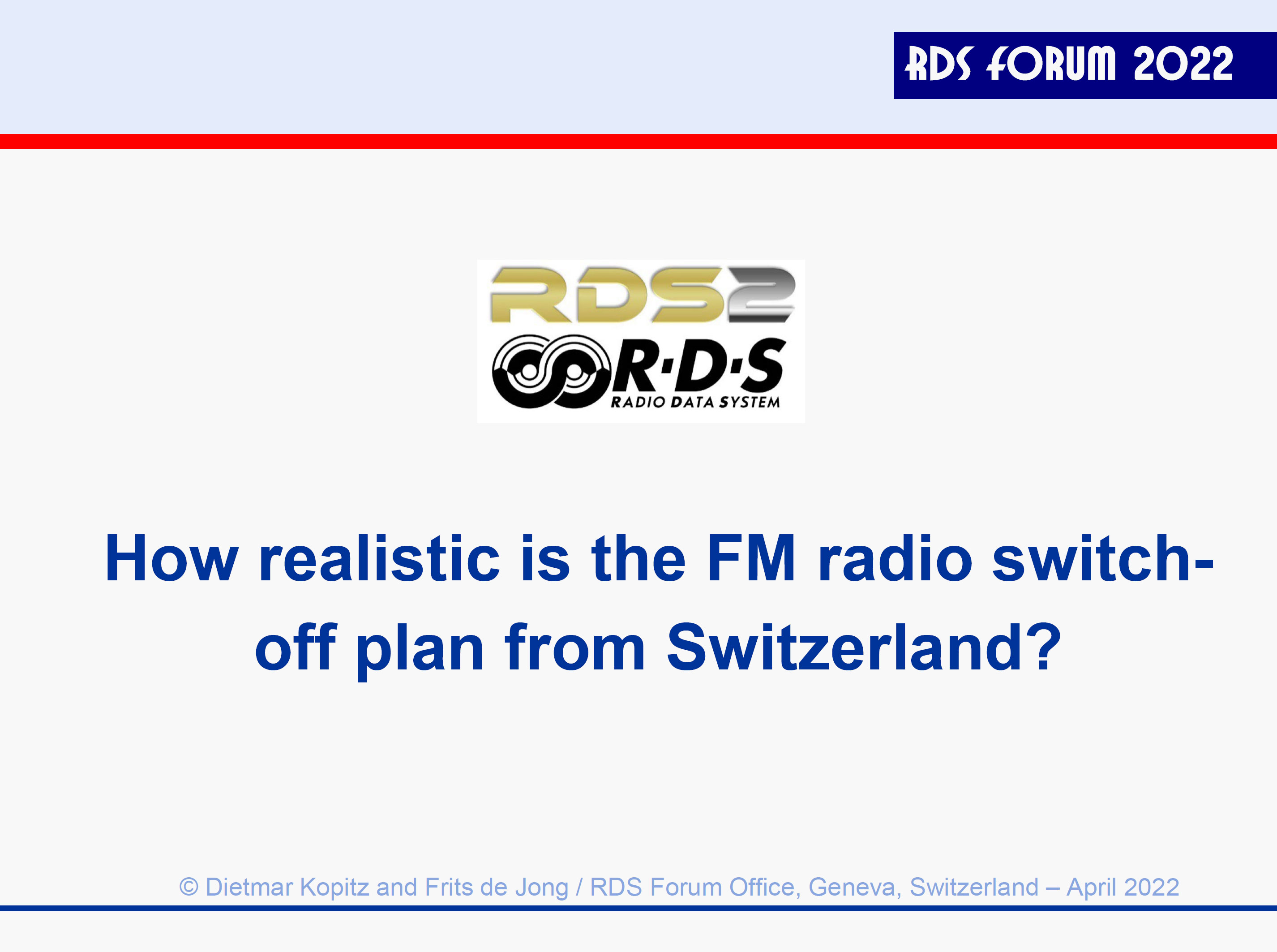 Publications - RDS Forum - Radio Data System